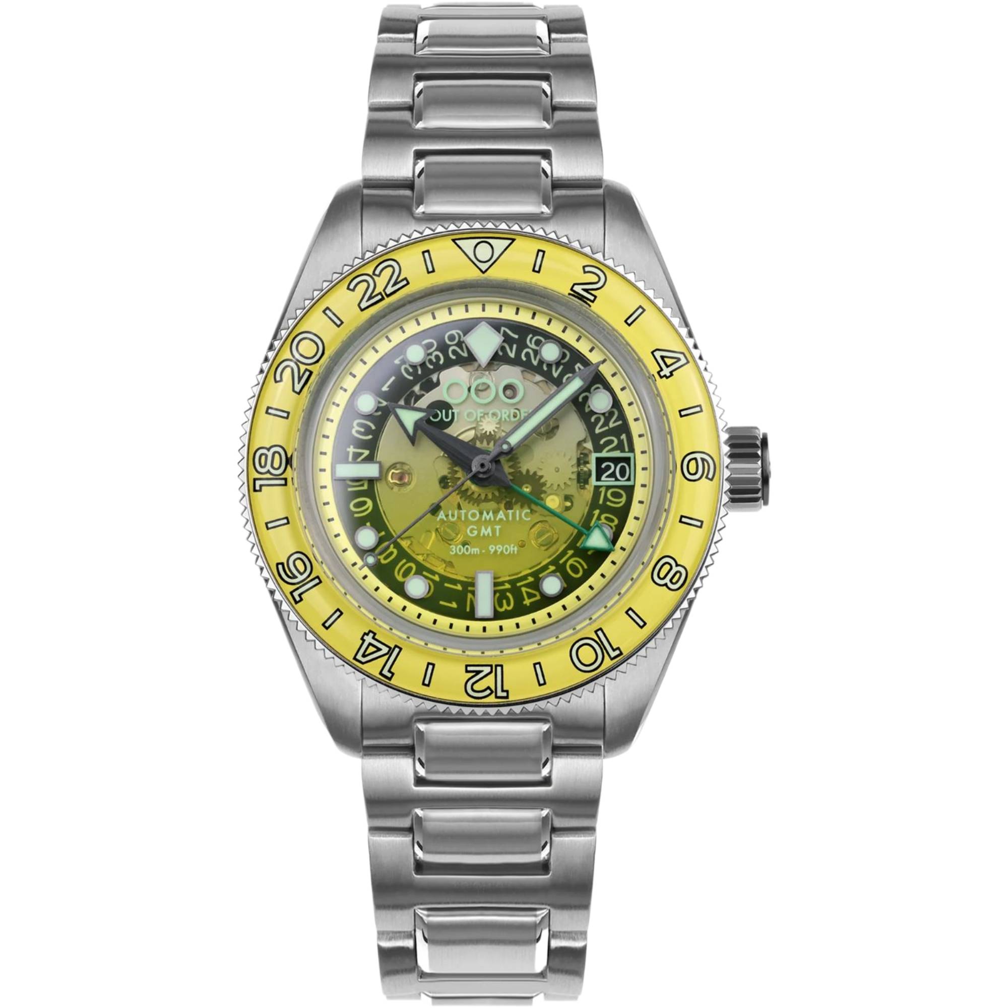 Out Of Order 001-25.LI.BAND.SS Limoncello Automatic GMT Watch – H S Johnson