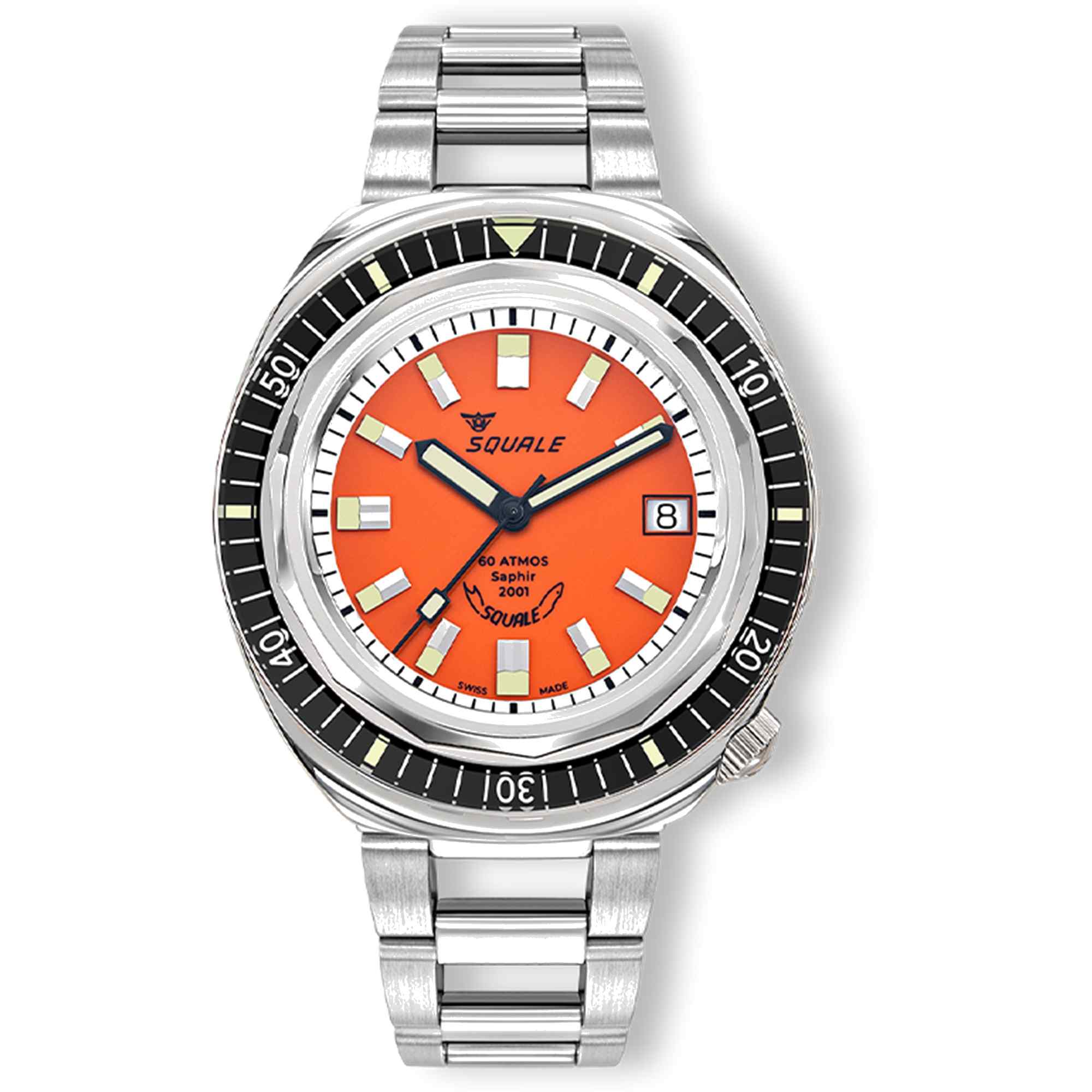 Squale 2001BKOR.AC Men's 2001 Reverse Orange Automatic Watch – H S Johnson