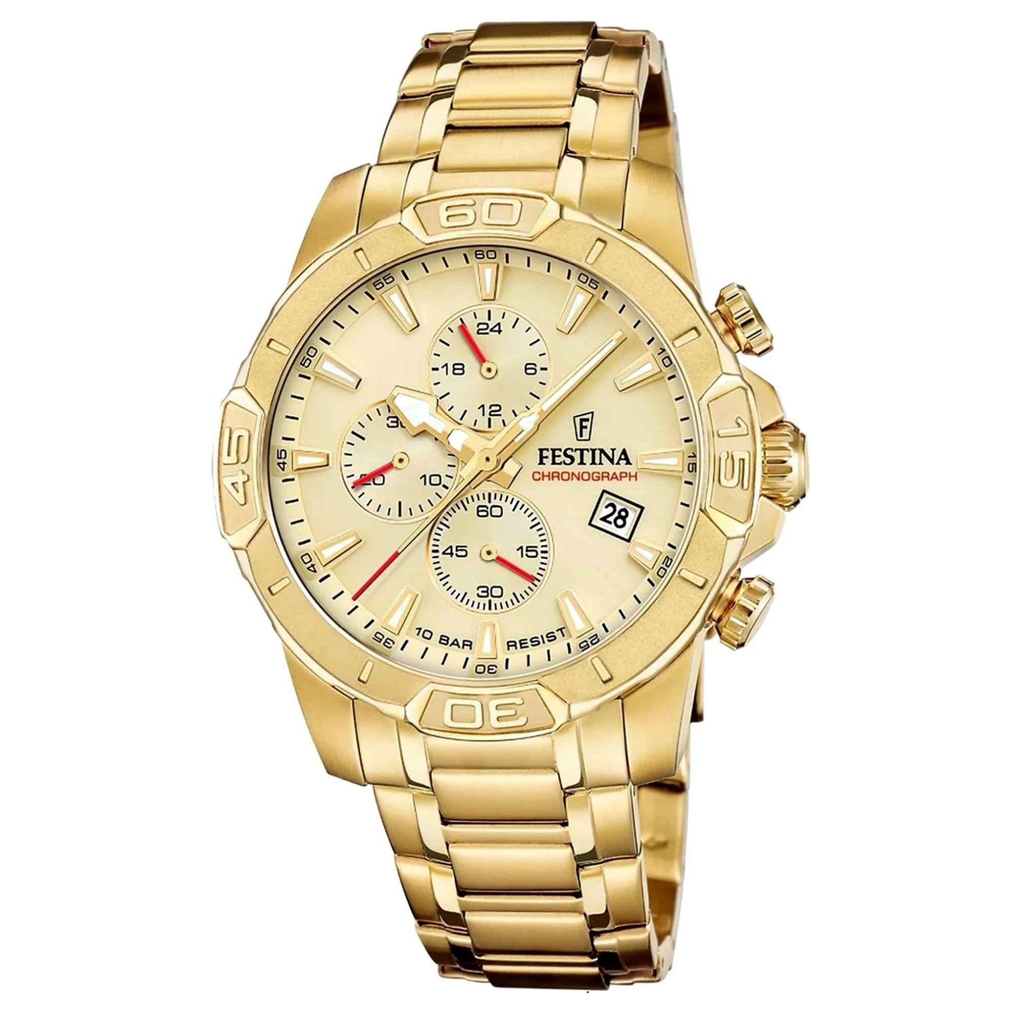 Festina F20705/2 Men's Gold Timeless Chronograph Watch – H S Johnson